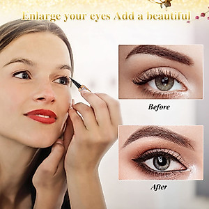 4 Pieces Diamond Self-Adhesive Eyeliner Diamond Eyeliner Liquid Eyeliner 2 in 1 Eye Liner Pen Glitter Eyeliner No Glue, No Magnetic, Waterproof for Women Girls Eye Makeup, False Eyelashes