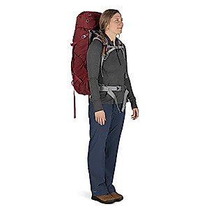 Osprey Ariel 55L Women's Backpacking Backpack, Claret Red, WXS/S