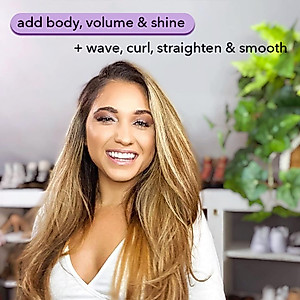 InStyler Freestyle 1” Ionic Ceramic Styler Round Hair Brush - Straighten, Wave or Curl Hair with Ionic Tip Barrel & Ceramic Heated Bristles - Helps Reduce Frizz for Easy Styling