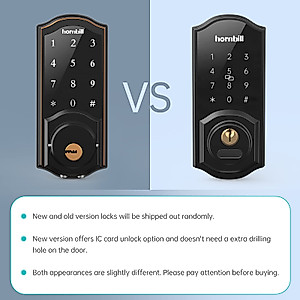 WiFi Smart Door Lock,Hornbill Keyless Entry Keypad Deadbolt with Gateway Remote Control Digital Front Door Lock Bluetooth Electronic Auto Lock Touchscreen Work with Alexa Code for Home Office Airbnb