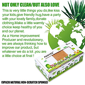 Natural Sponges Kitchen 9Pack,Eco Friendly Non-Scratch Scrub Sponge,Biodegradable Sisal Scrubber with Compostable Dish Sponges for Kitchen Cleaning…