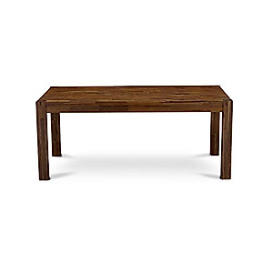 East West Furniture Wooden LM7-0N-T Wood Dining Table Rectangular Tabletop and 72 x 40 x 30-Sandblasting Antique Walnut Finish