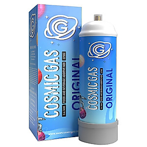 Cosmic Gas Original Flavor Whipped Cream Dispenser Cartridge Tank, Nitrous Oxide 0.6L 375 Gram, Whipped Cream Tank, N2O Charger Tank, 1 Cylinder