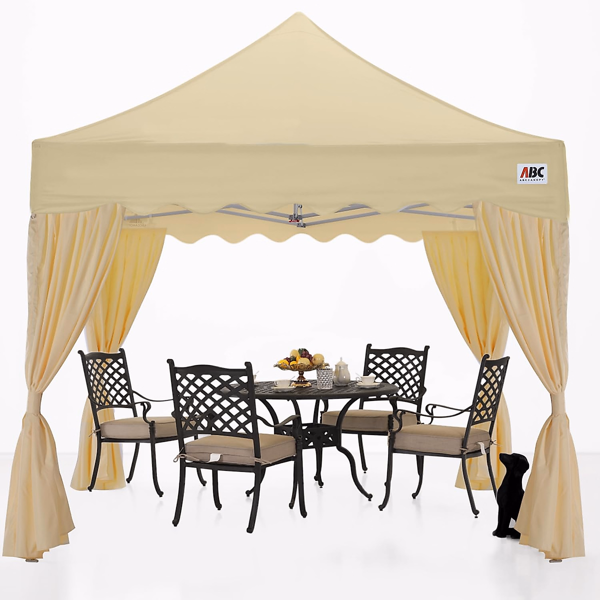 ABCCANOPY Patio Pop Up Canopy Tent with Curtain 10x10 Event-Series (Beige)