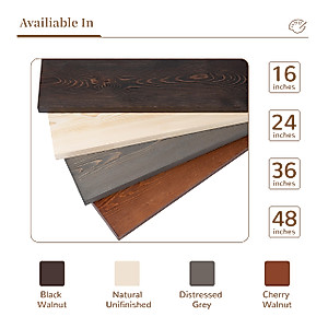 48 Inch Floating Wood Shelves, Rustic Dark Wood Shelves Set of 1, Long Floating Shelves, Dark Walnut Wood Shelves for Fireplace Living Room Bedroom - Dark Walnut