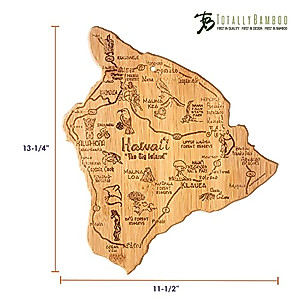 Totally Bamboo Destination Hawaii Serving and Cutting Board, Includes Hang Tie for Wall Display