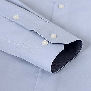 Gollnwe Men's Dress Shirt Long Sleeve Wrinkle-Free Casual Button Down Dress Shirt for Men Grey L