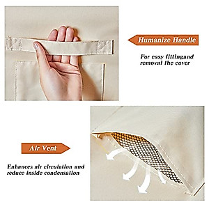 BRIOPAWS Patio Adirondack Chair Cover for Outdoor Furniture,Waterproof Lounge Deep Seat Cover,Heavy Duty Outdoor Chair Covers Patio Furniture Cover(32"Wx 34"Dx 36"H,Beige&Brown)