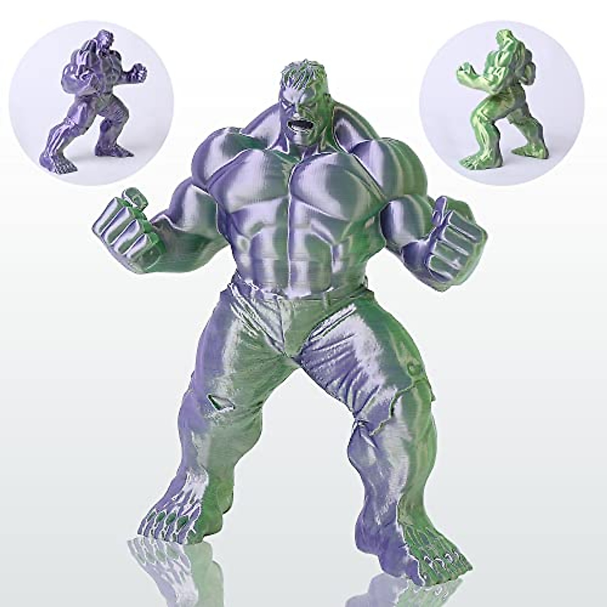 Silk Magic PLA Purple-Yellow +Shiny Silk Multicolor Rainbow PLA Glod-Yellow, 2 Pcs