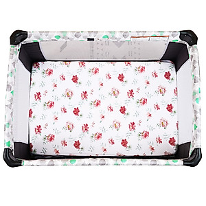 PHF Soft Mini Crib Sheet Set, 2 Pack Silky Comfy Pack N Play Sheets for Girls, Universal Fit for Pack N Play, Playard and Mini Crib Mattresses, Watercolor Floral