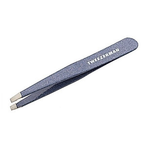 Tweezerman Stainless Steel Slant Tweezer - Eyebrow Tweezers for Women and Men (Sky Blue)