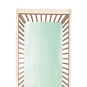 Cozysilk 100% Mulberry Silk Crib Sheet for Baby Hair, Standard Crib Mattress Sheet for Boys & Girls, Soft Smooth Breathable Baby Crib Fitted Sheets 28x52, Aqua Green