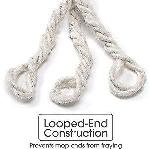 Loop End Commercial String Mop Head, String Cotton mop Heads, 6 Inch Headband, Mop Head Replacement for Home, Highly Absorbent,Industrial and Commercial Use