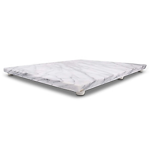 Villa Acacia Marble Cutting Board - 20 x 16 Inch Marble Slab Pastry Board for Charcuterie, Cheese, Dough, Dessert - Decorative Stone Cutting Board for Kitchen and Home﻿