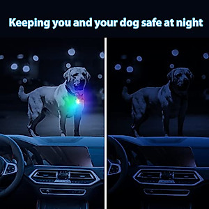 Dog Collar Lights for Night Time, 4 Modes Dog Collar Light Rechargeable Led Light for Dog Collar, IP68 Waterproof Dog Light for Night Walking, Safety Dog Collar Lights for Night Time Clip On (Black)