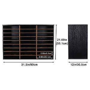 TQVAI Wood Adjustable Literature Organizer Desktop File Sorter Mail Center Paper Storage Cabinet Home & Office Mailbox School Classroom Keepers, 27 Slots Compartments, Black/Archaize