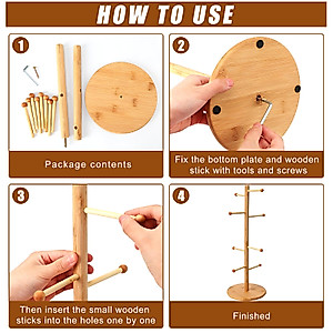 RimCereal 1 Pcs Bamboo Pretzel Stand Holder with Arms Sausage Stand Oktoberfest Coffee Mug Tree Pretzel Stand for Oktoberfest Party (50 x 19.5 x 19.5cm)