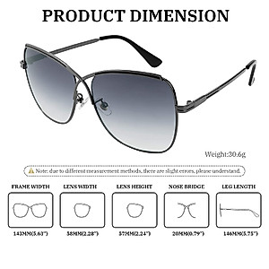 FEISEDY Womens Aviator Sunglasses Oversized Butterfly X Shape Design Cateye Cute Lady Sunglasses B2738