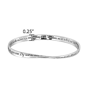 WithLoveSilver 925 Sterling Silver Mobius Lords Prayer Bangle Bracelet