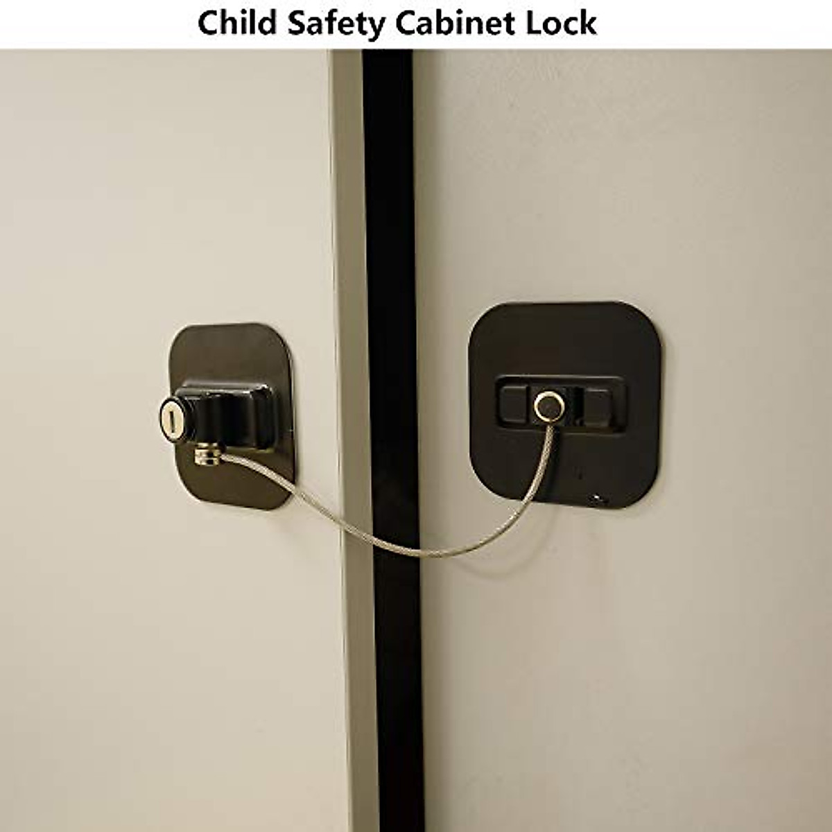 Refrigerator Door Locks, Fridge Lock with Keys, File Drawer and Child Safety Cabinet Lock with Strong Adhesive