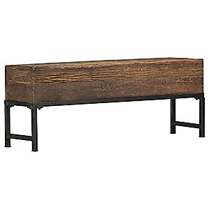 vidaXL Bench Wooden Bench Hallway Dinner Dining Entryway Bench Living Room Bedroom Home House Seating Funiture 47.2" Solid Reclaimed Wood