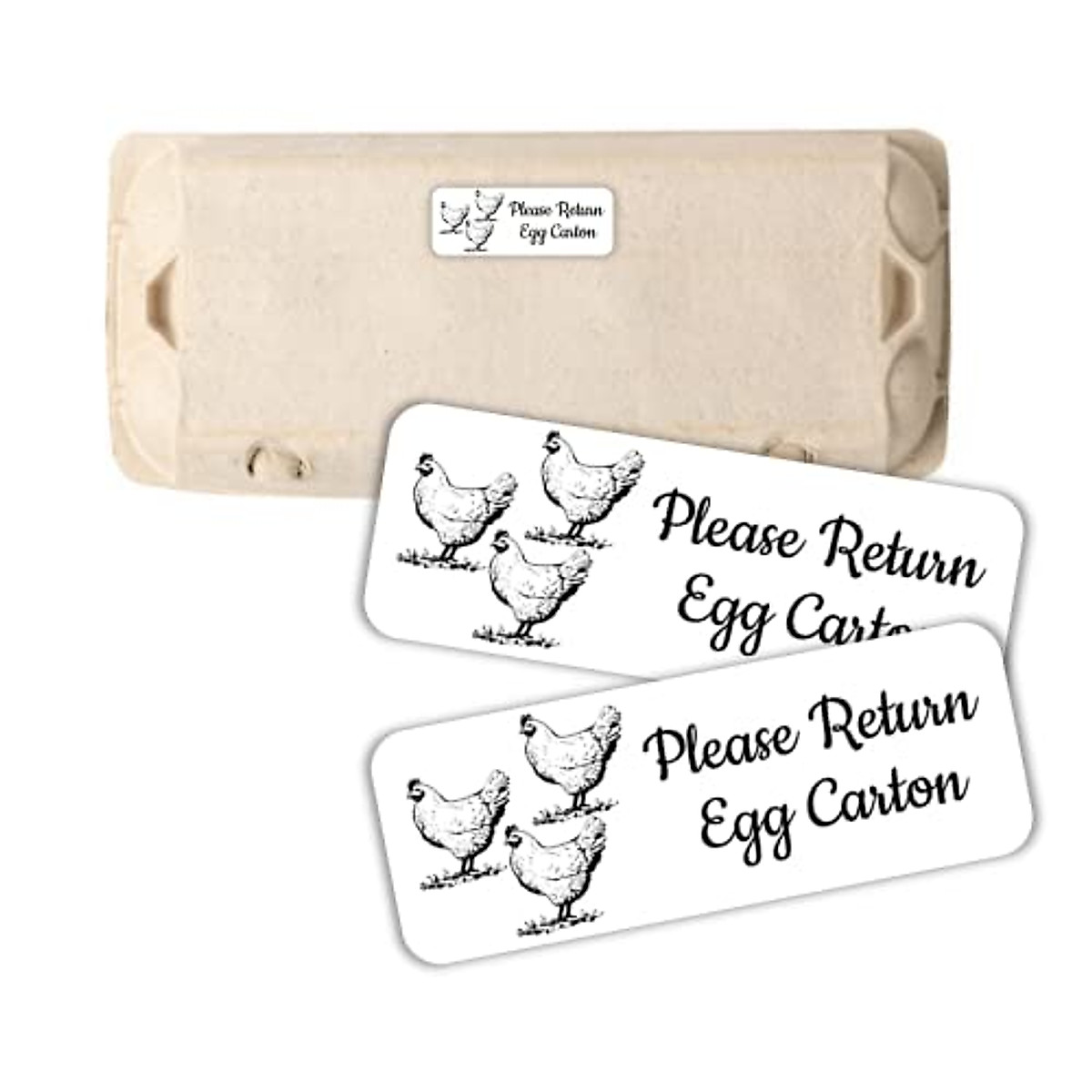 60 chicken egg carton labels, Please retrun egg carton, tags, stickers