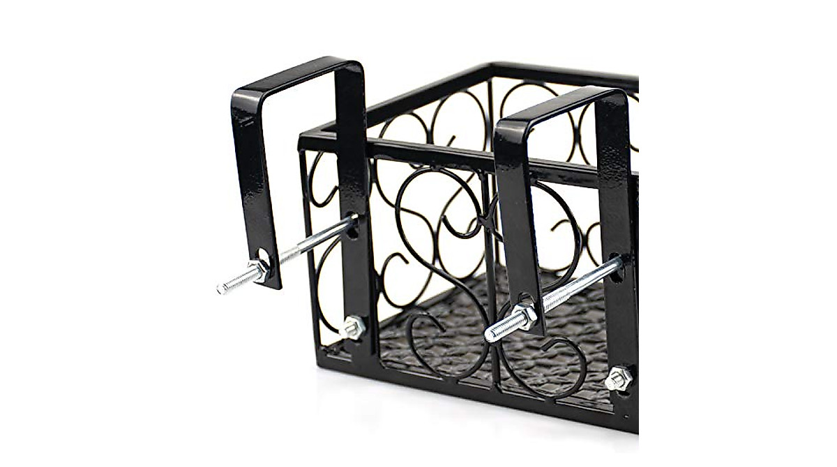Tosnail Rectangular Metal Railing Plant Stand - Set of 2
