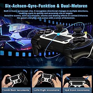 AantnaSR for PS4 Controller Wireless, with USB Cable,600mAh Battery,Dual Vibration,6-Axis Motion Control,3.5mm Audio Jack,Multi Touch Pad,Share Button, PS4 Controller Compatible with PS4/Slim/Pro/PC