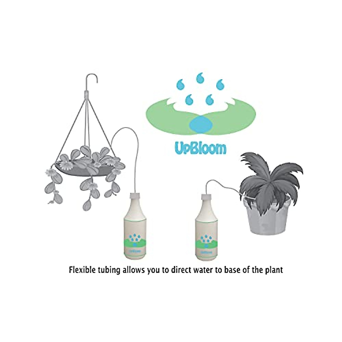 Original UpBloom 32oz (1000 ml) Plant Water Bottle for Hanging Plants, Succulents and Multipurpose Watering with Adjustable Long Reach Neck Design | Indoor or Outdoor | Made in The USA