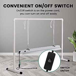 iPower 2 Feet LED Grow Light Stand Natural White Full Spectrum for Indoor Plant Starting Seeds and Propagating Cuttings, Height Adjustable