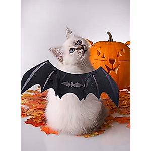 Pet Costume Halloween Cat Bat Costume Dog Bat Clothes Purple Black Bat Wings Pet Cosplay Costumes for Small Cats Puppy Dogs, Cat Dog Dress Up Accessories Halloween Party Pet Holiday Decorations