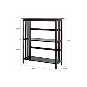 Casual Home Mission Style 3-Shelf Bookcase, Espresso