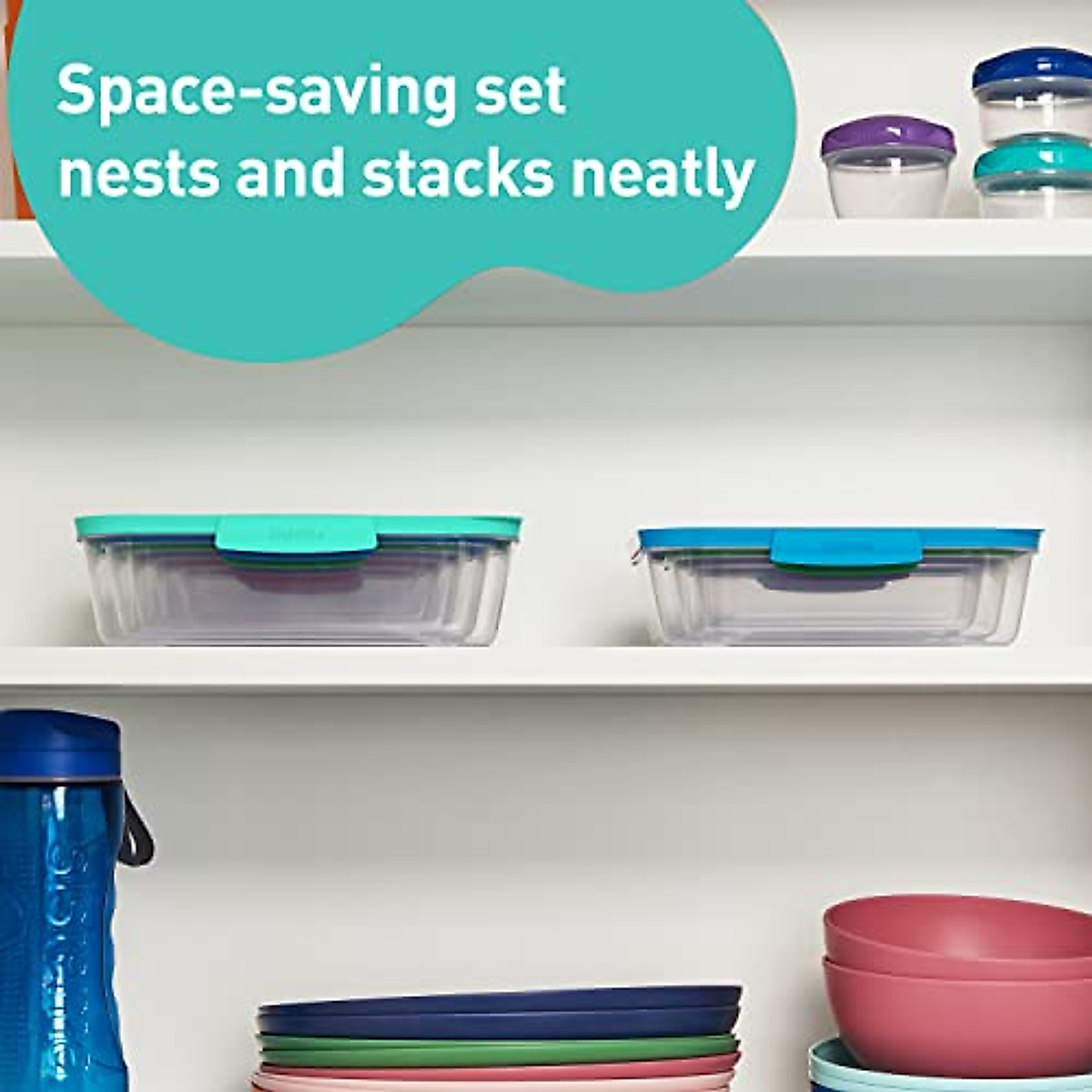 Sistema Nest It Food Storage Containers with Lids, Multicolor, (Pack of 8)