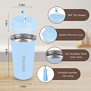 Travel Coffee Mug Spill Proof 16oz, Insulated Coffee Mug to Go, Thermo Hot Coffee Tumbler, Reusable Coffee Travel Mug with Seal Lid, Vacuum Stainless Steel Coffee Cups for Hot/Ice Coffee Tea