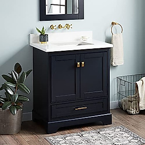 Signature Hardware 953665-30-RUMB-0 Quen 30" Free Standing Single Basin Vanity Set with Cabinet, Vanity Top, and Undermount Sink - No Faucet Holes