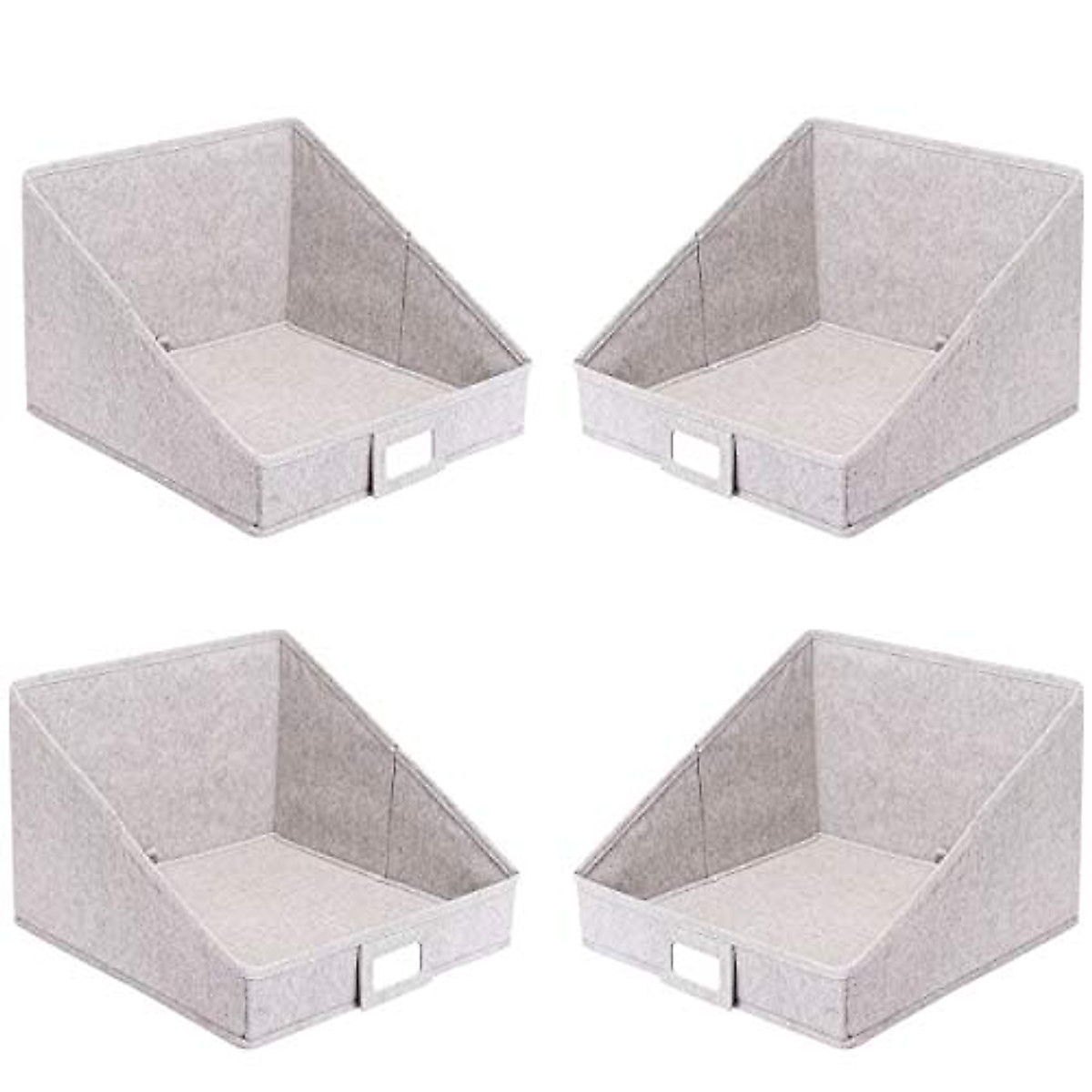 Internet’s Best Open Cloth Storage Bin - Closet Shelf Storage Box - Organize Sheets Blankets Towels Sweaters Scarfs - Grey (4 Pack)