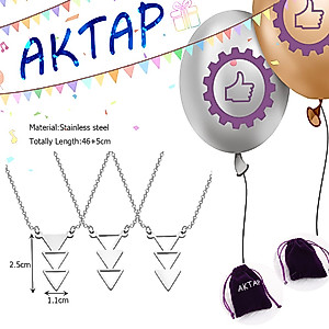 AKTAP Friendship Gift Best Friend Necklace for 3 Long Distance Gifts for Family Sister BFF Tribe Triangle Necklace