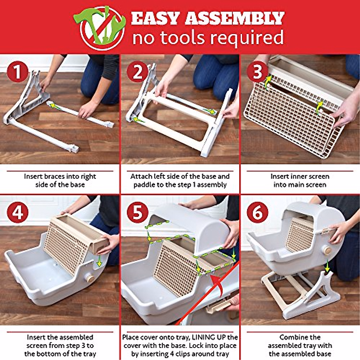 Le you pet semi-automatic quick cleaning cat litter box, Luxury cat toilet(white / milk brown)