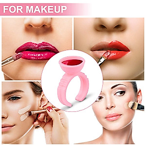 MEKK Glue Rings Glue Rings for Eyelash Extensions 300PCS Pink Lash Extension Supplies Eyelash Glue Rings Disposable Pigment Rings for Eyelash Extension Nail Art