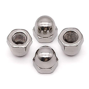 M8-1.25mm (20 PCS) Acorn Hex Cap Nuts Locknuts, 304 Stainless Steel, Bright Finish