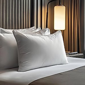 Beautyrest BT-DP-35 Tencel/Cotton Blend Cover Hypoallergenic White Down Pillow, 650 Fill Power, Jumbo