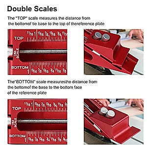 Mightree Setup Block Height Gauge, Adjustable Router Setup Bars with 1/64" up to 1-1/16" Range, Table Saw Blade Height Gauge, Woodworking Setup Bars