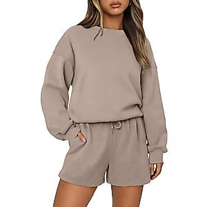 AUTOMET Womens Two Piece Outfits 2 Piece Lounge Matching Sets Sweatsuits Soft Shorts Fashion Fall Clothes Sweatshirts Hoodies