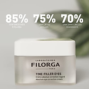Filorga Time-Filler Eyes Daily Anti Aging and Wrinkle Reducing Eye Cream With Hyaluronic Acid to Minimize Wrinkles and Dark Circles, Lift Eyelids, and Enhance Lashes, 0.5 oz.