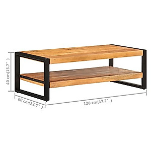 QJBSAVVA Coffee Table 47.2"x23.6"x15.7" Solid Acacia Wood,Bedside Tables Side Tables End Tables Entrance Tables Suitable for Meeting Rooms, Reception Rooms, Offices