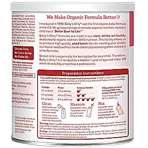 Baby's Only Organic LactoRelief with DHA & ARA Toddler Formula, 12.7 Oz (Pack of 1) | Non GMO | USDA Organic | Clean Label Project Verified | Lactose Sensitivity