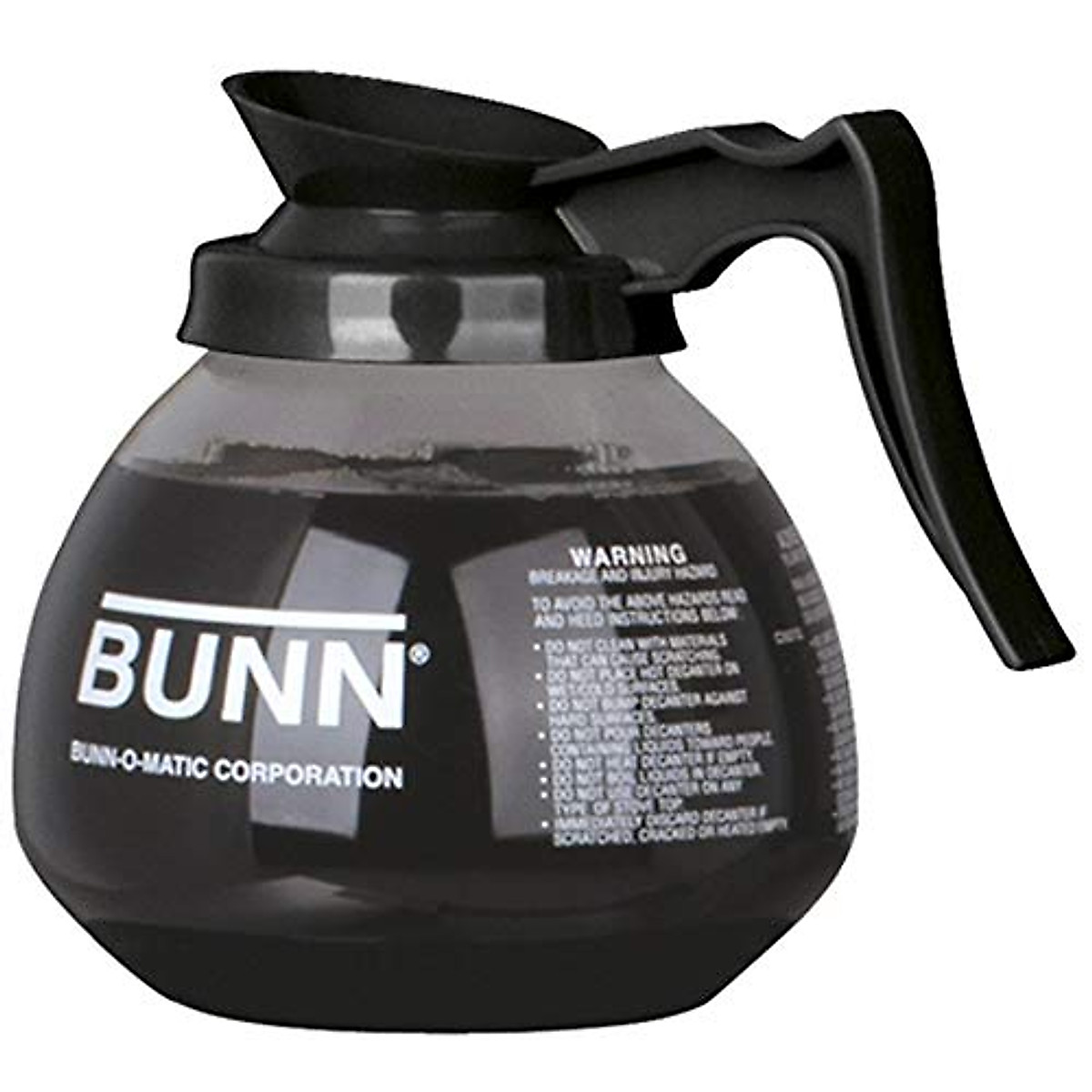 BUNN Coffee Pot Decanter/Carafe, 2 Black Regular and 1 Orange Decaf, 12 Cup Capacity, Set of 3, Original Version