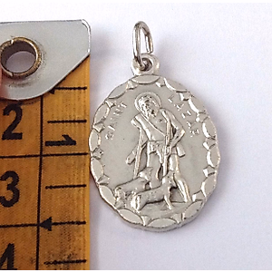 SAINT LAZARUS (SAINT LAZAR) " THE LEPER BEGGAR " OVAL SHAPE MEDAL - 100% MADE IN ITALY - THE PATRON SAINTS MEDAL