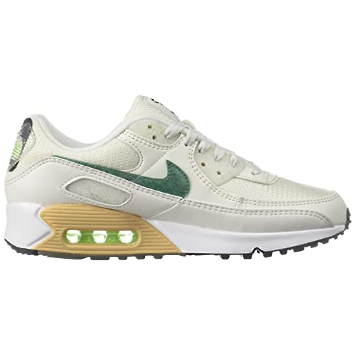 Nike Women's Air Max 90 Shoes, Black/Green, 7.5