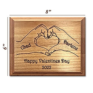 Personalized Wood Plaque with Heart Valentines Day - Wood Plaque Gift for Him Her Couple
